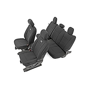 Rough Country Neoprene Seat Covers for Ford F-150 (15-23)/F-250/350 (17-23) - UV & Water Resistant F150 Seat Covers, Foam Padded Seat Covers for Trucks Full Set - Front & Rear Covers