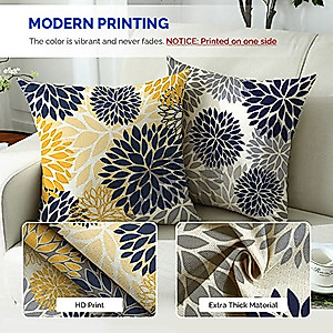 Cirzone Outdoor Pillow Covers 18x18 Set of 4 Waterproof Outdoor Pillows Couch Throw Pillow Covers Modern Daisy Decorative Pillow Covers Decorations for Patio, Garden, Home