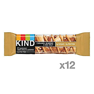 KIND Bars, Caramel Almond & Sea Salt, Healthy Snacks, Gluten Free, Low Sugar, 6g Protein, 12 Count