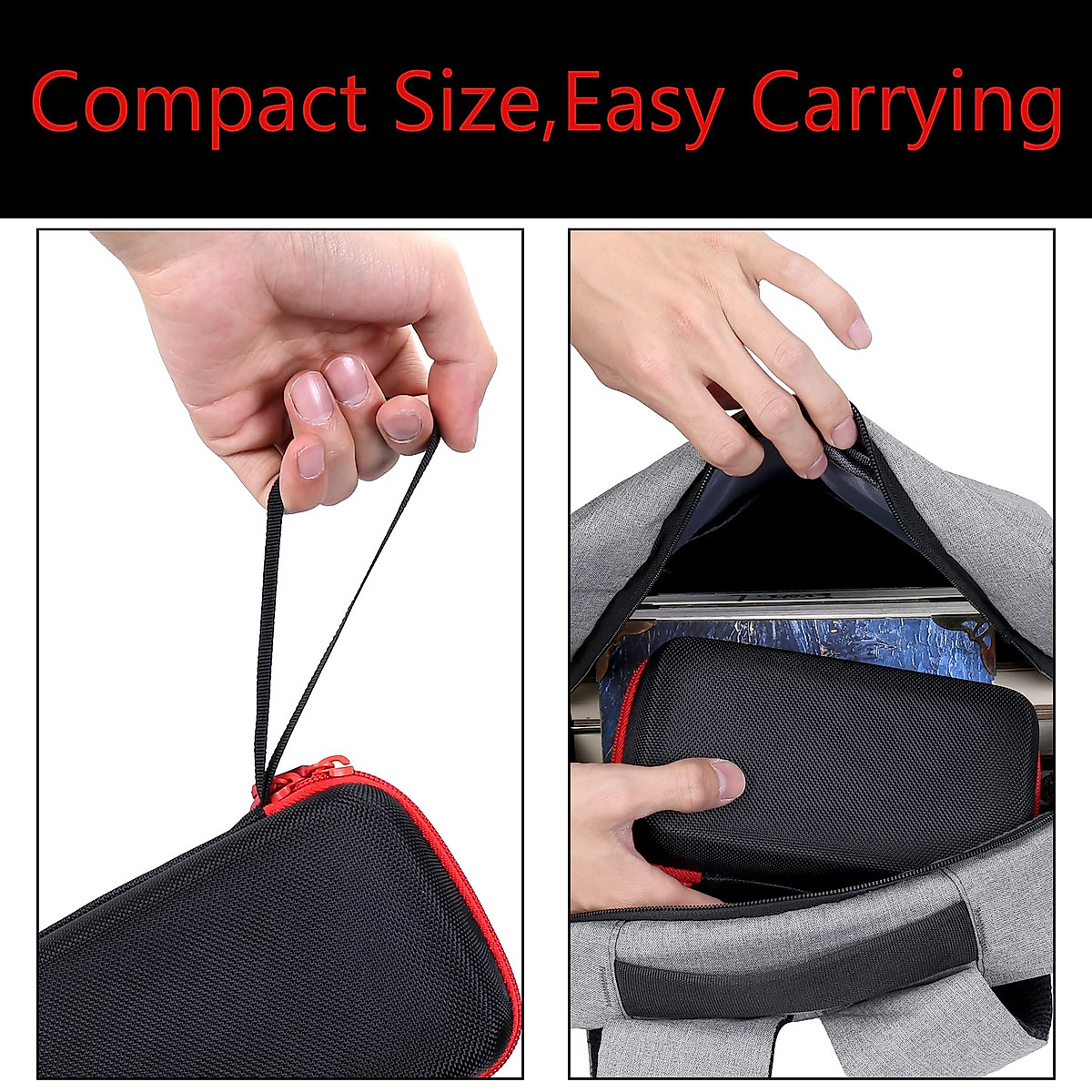 Aenllosi Hard Carrying Case Compatible with NEXPOW T11F 12V Car Jump Battery Starter Power Pack with USB,1000A Quick Charge Battery Booster Holder (Red Zipper,Case Only)