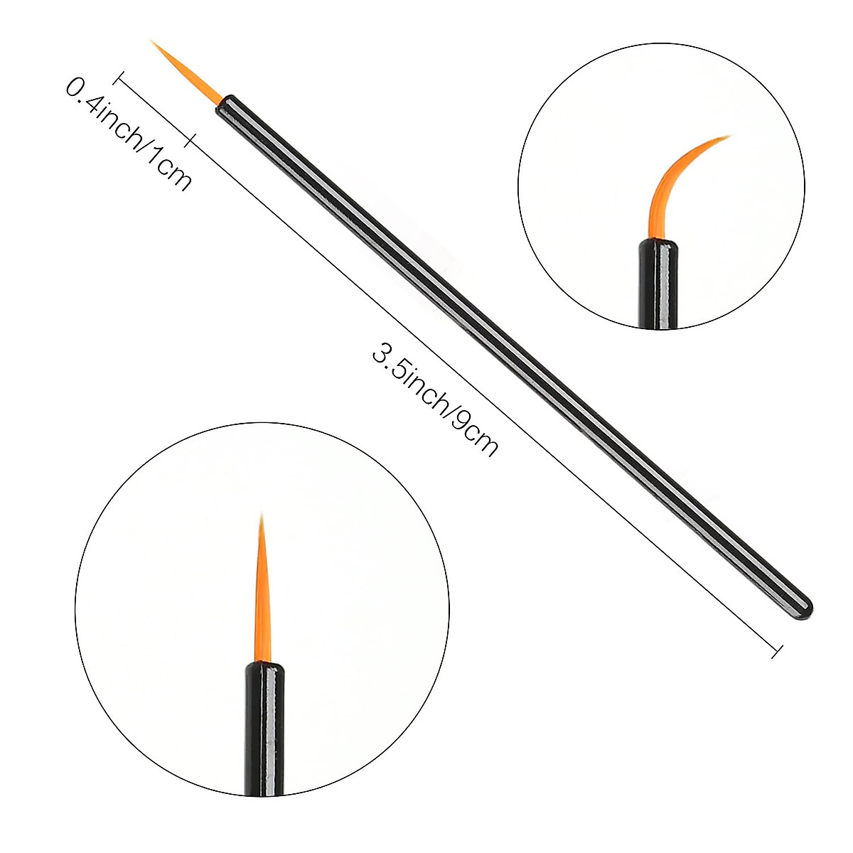 Akstore Disposable Eyeline Mascara Brushes Eyelash Brush Wands Applicator Makeup Brush Tool Kits (Black-Yellow 200PCS)