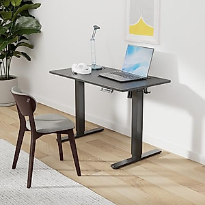 Electric Standing Desk - Height Adjustable Table with 3 Memory Presets, Ergonomic Computer Workstation with T-Shaped Metal Bracket Suitable for Home Office, Black, 4024