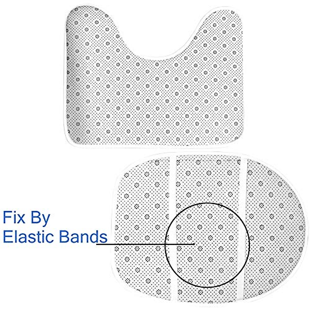 My Little Nest 3 Piece Bath Rugs Mat Set Abstract Vintage Blue Butterflies Soft Foam Bath Mat Non Slip Bathroom Rugs Washable Contour Mat and Lid Cover