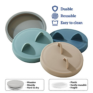 OHMO for Oui Yogurt Jar Lids - 4 pack Oui Lids for Yoplait Yogurt Container, Sealed Leak Proof Silicone Covers in 4 Colors