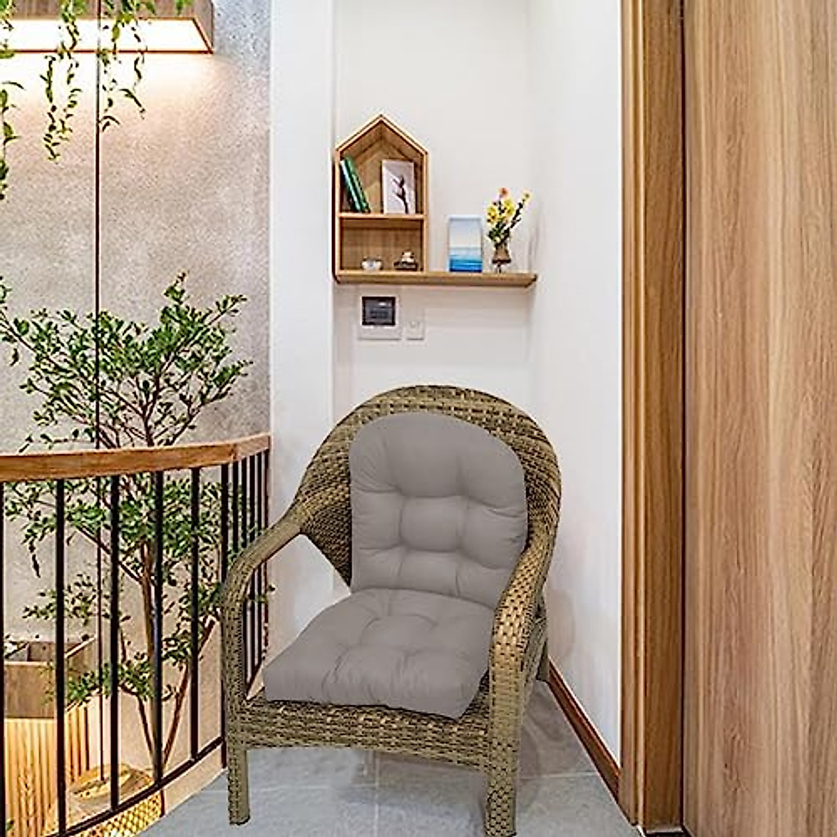 ATIASRAMA 2 Pack Seat Cushions Waterproof Outdoor Indoor-18.9" x 18.9" All Weather Rocking Chair Cushions U-Shape for Patio Furniture Thicken Outdoor Wicker Chair Seat Replacement