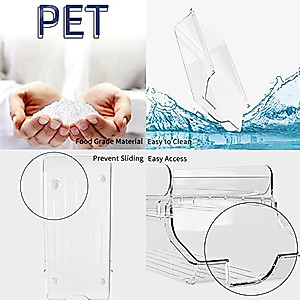 PENGKE Double-Layer Automatic Rolling Beverage Soda Can Storage Organizer,Clear Plastic Canned Food Dispenser,Fridge Organizer Bins for Freezer, Kitchen, Pantry, Countertops,Cabinets(1-Pack)