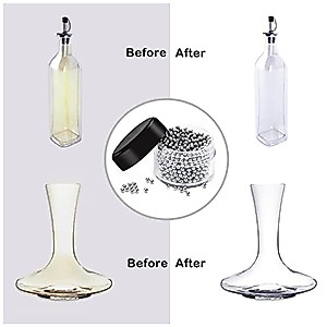 1000 PCS Decanter Cleaning Beads, 304 Stainless Steel Cleaning Balls for Glassware, Reusable Cleaning Beads for Wine Decanters Water Bottle Carafe and Vase