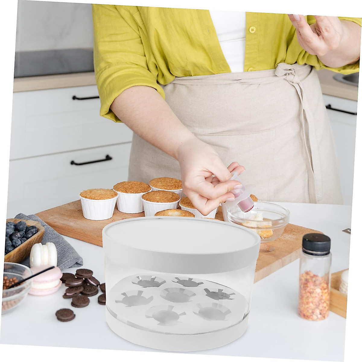 NOLITOY 2pcs Cake Box Muffin Cake Carrier Cupcake Storage Containers Cupcake Travel Container Muffin Cake Containers Cupcake Packaging Boxes Cupcake Transport Container Dessert Carrier