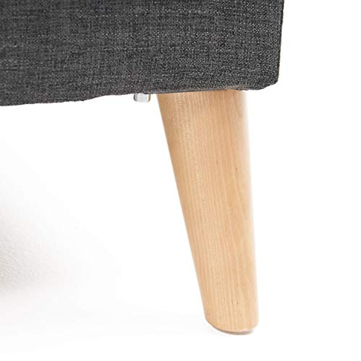 Christopher Knight Home Augustus Mid-Century Modern Fabric Chaise Sectional, Muted Dark Grey / Natural