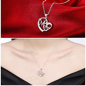 ShiQiao Spl Gifts for Mom Mother Necklace Pendant Sterling Silver for Women Love Heart Mom Birthday Gifts