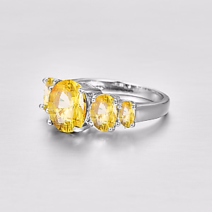 Narica Silver Plated 5-Stones Oval Cut Brilliant Created Morganite CZ Cubic Zirconia Filled Eternity Halo Cocktail Party Wedding Engagement Proposal Band Women's Ring for Mom Bridal Lover Gift 12#