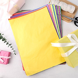 3 otters 120 Sheets Tissue Paper for Gift Bags, Colorful Gift Wrapping Tissue Paper 20x14 Inch Art Craft Paper for Wedding Birthday Party 20 Assorted Colors