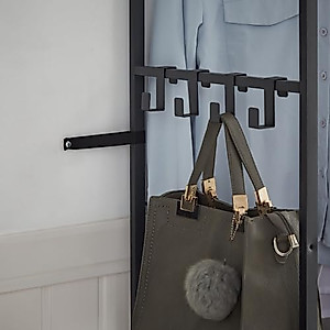 Wekity Freestanding Closet Organizer Heavy Duty, Closet Clothes Organizer, Freestanding Closet Organizer System, Holds 350 Lbs Metal Closet Rack, Clothes Rack (Rustic Brown)