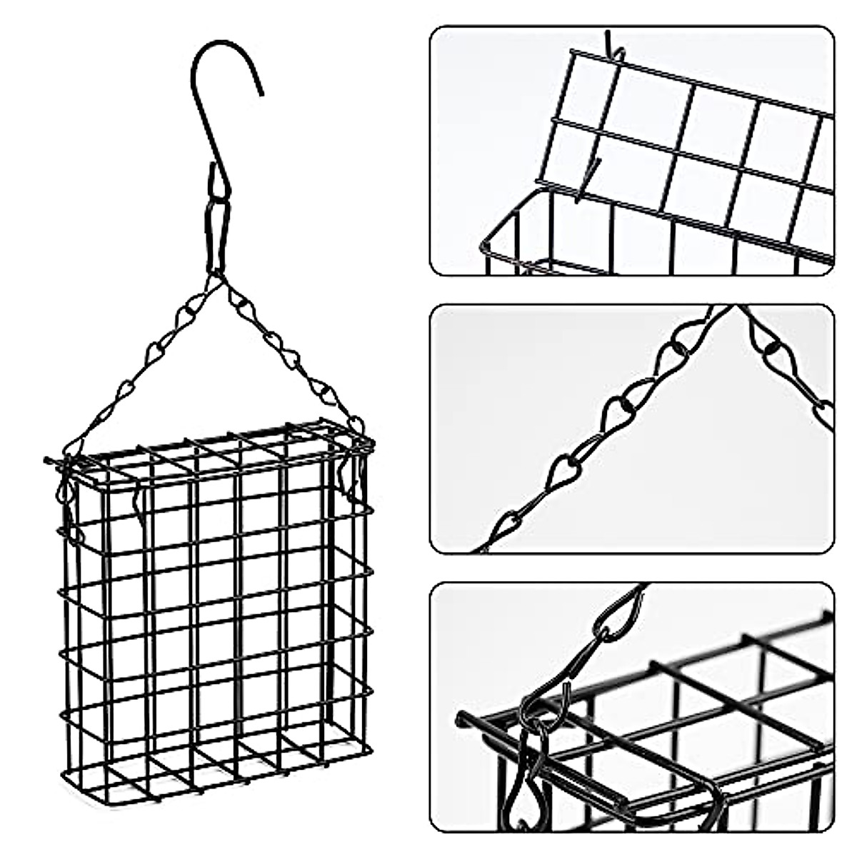 Shitailu 2Pcs Suet Bird Feeders, Outdoor Garden Cages, Suet Feeder for Outside Hanging, Wild Bird Feeder, Single Suet Cake Bird Feeders, One Suet Capacity