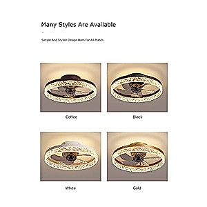 AAXYZX 50CM Modern LED Ceiling Fan Lights European-Style Simple Invisible Bedroom Dining Room Living Room Fan Lamps 3 Color Changeable,Luxury Lamp