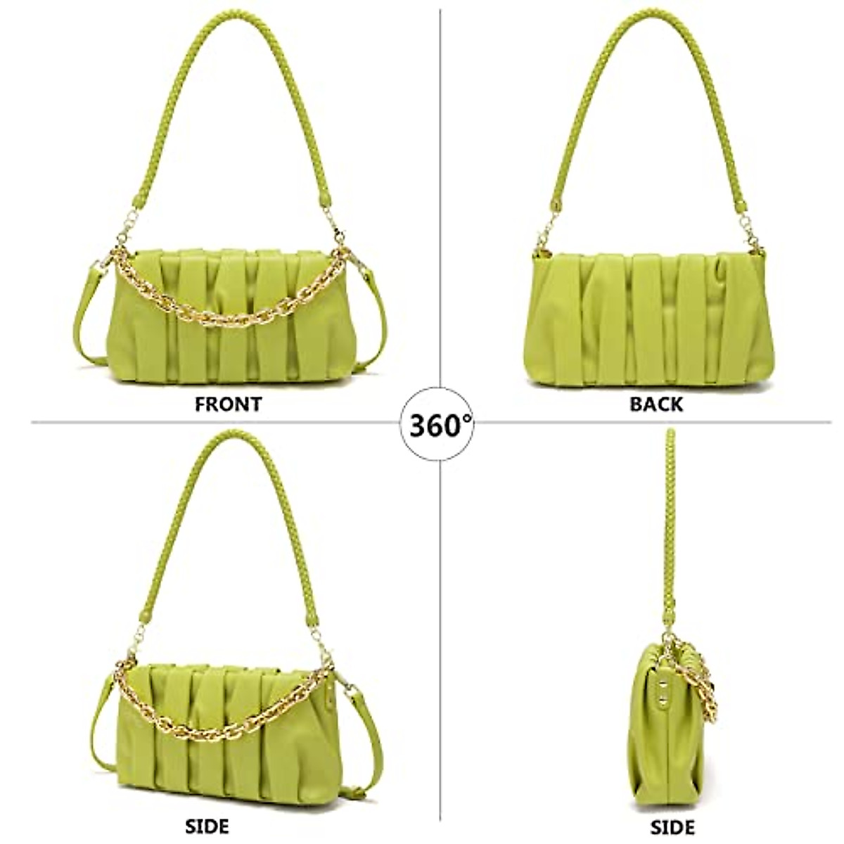 Shoulder Dumpling Purse Handbag for Women Fashion Crossbody Tote Bag Soft Clutch Pouch Bag