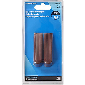 Hardware Essentials 851338 Floor Door Stops Wedges Brown 3" - 2 Pack