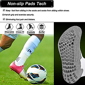 GOGOGOAL Non-slip Football Athletic Sock Men Women Anti-slip Slipper Socks Hospital Grip Soccer Sports Training Sock Basketball Yoga White M 3P