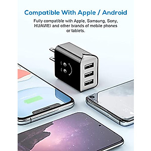 USB Wall Charger, Upgraded UL Certified 3-Pack 3-Port 3.1A Charging Block USB Plug Cube Compatible for iPhone 11/Xs/XS Max/XR/X/8/7/6/Plus,iPad Air/Mini,Galaxy10/9/8/7,Note9/8,Nexus and More
