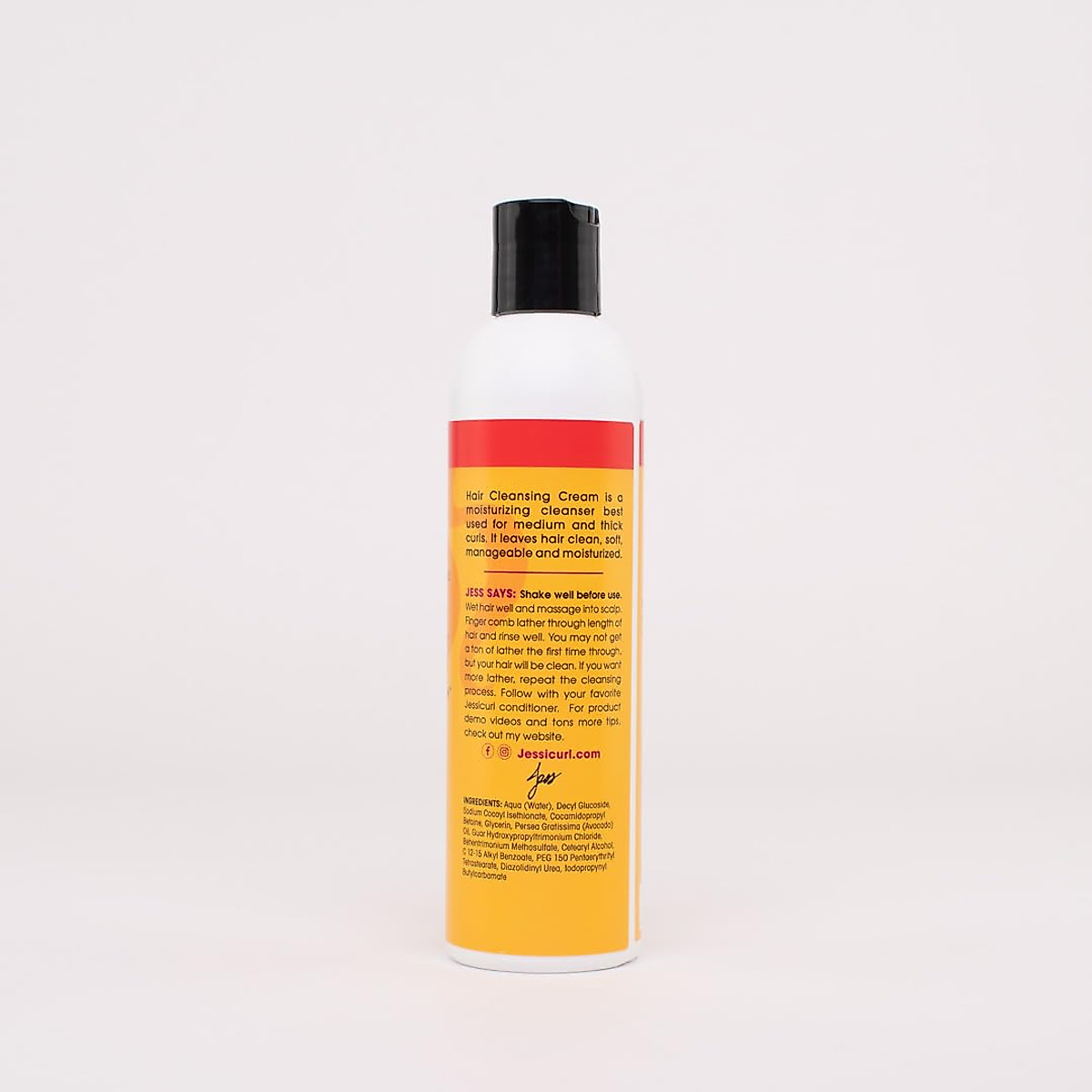 Jessicurl, Hair Cleansing Cream, No Fragrance Added, 8 Fl oz. Moisturizing Shampoo for Curly Hair, Sulfate Free Shampoo for Dry Hair