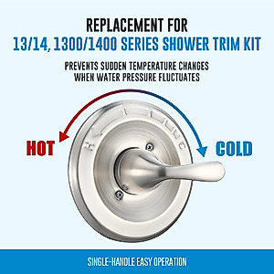 Replacement for Delta Classic 13 Series Single-Function Trim Kit, T13020-SS Brushed Nickel Shower Handle, Fit Delta Shower Valve R10000 Series (Cartridge Not Included)