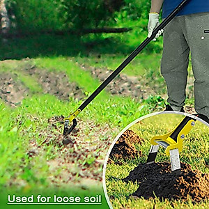 FANFX Adjustable Hula Hoe Garden Tool 5.25FT Long Handle Weeding Loop Stirrup Hoe for Weeding and Loosening Soil
