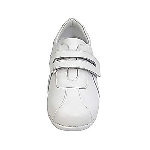 24 Hour Comfort Bonnie (1062) Women's Wide Width Cushioned Leather Walking Shoes White 8.5