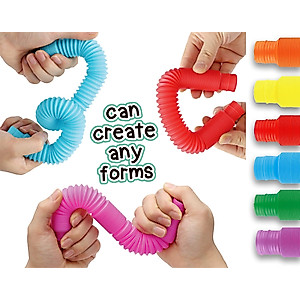 Funny 8 pk Large Pop Tubes Sensory Toys Fine Motor Skills Toddler Toys, ADHD & Autism Fidget Toy, Preschool Gifts Idea, Unique Boy & Girl Presents,Best Preschool Boy Girl Gifts