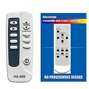 HA-600 Replacement for Frigidaire Air Conditioner Remote Control 309350502 Works for FAS185J2A5 FAS186L2A1 FAS225J2A2 FAS225J2A3 FAS255J2A2 FAS255J2A5 FAS295J2A2 FAS295J2A3 FAS295J2A4