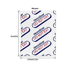 400cc X 100 count Oxygen Absorbers - 10 packs individually vacuumed and sealed in 10 Food grade packets For Long Term Food Storage.