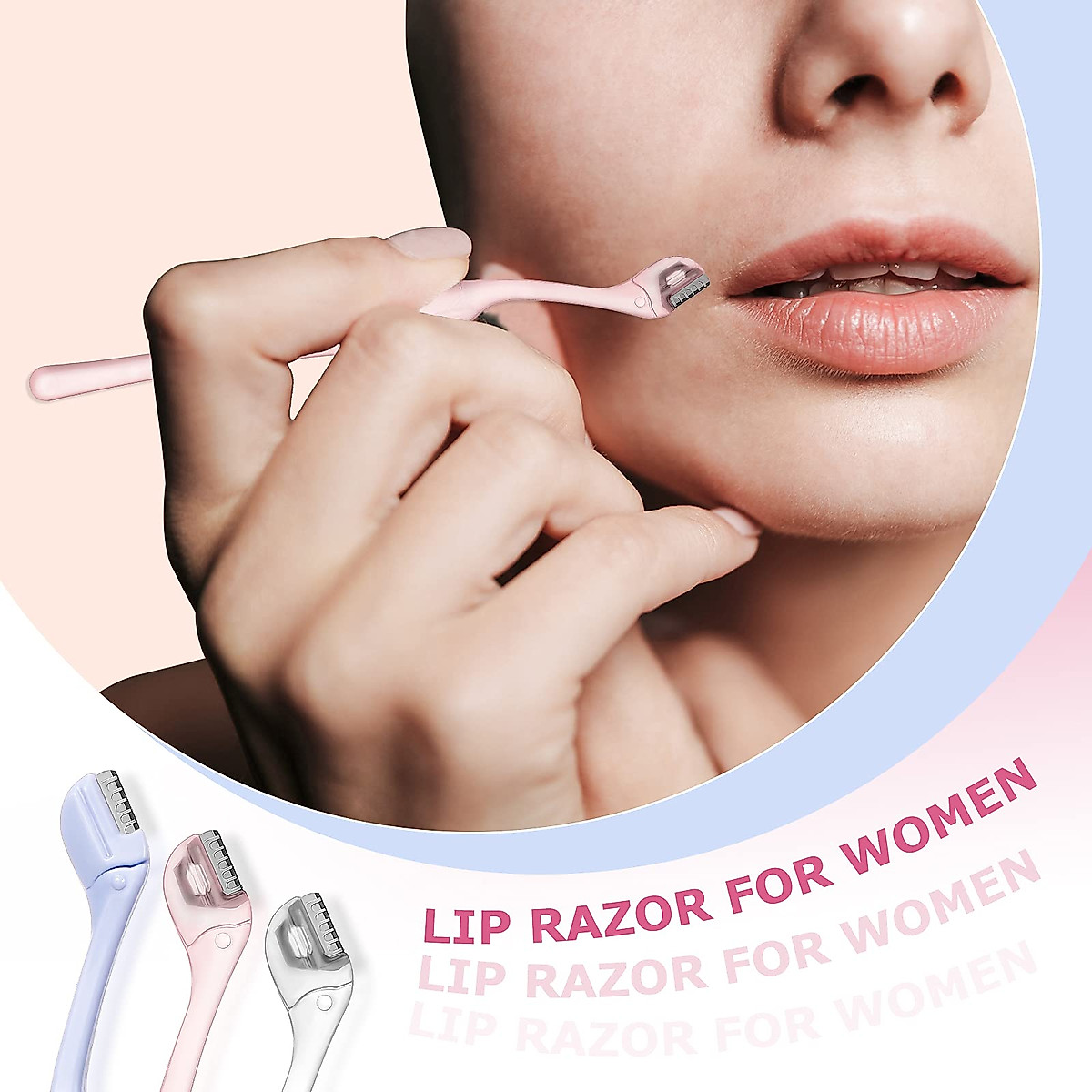 Eyebrow Razor Mini Eyebrow Razor Trimmer Female Face Shaver Lip Hair Remover with Precision Cover Small Shaver for Women Makeup Face Care Tools(Clear, Clear Purple, Light Blue)