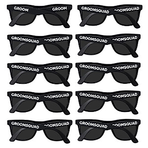 There Forever Studio Set of 10 Groom Squad Sunglasses for the Groomsmen. Groom, Best Man, Groomsman Wedding or Bachelor Party Gifts