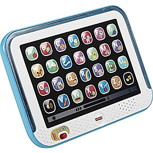 Fisher-Price Pretend Tablet Learning Toy with Lights Music and Smart Stages Educational Content for Baby and Toddler, Blue​