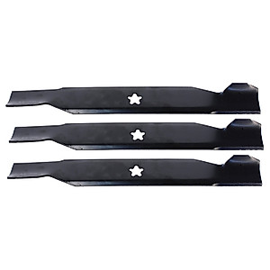 USA Mower Blades (3) AYP380BP High Lift Blade Fits AYP® Craftsman® Husqvarna® 137380 156468 532137380 917137380MS Length 17-3/8in. Width 2-1/4in. Thickness .150in. Center Hole 5 PT ST 50in. Deck