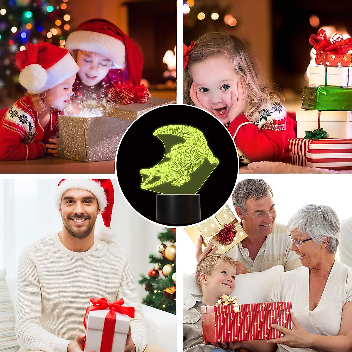 FULLOSUN Crocodile Gifts, 3D Alligator Night Light for Children with Remote Control, Timer, 16 Colors Changeable Christmas Birthday Gifts Suitable for Boys Aged Above 3, 4, 5, 6 +