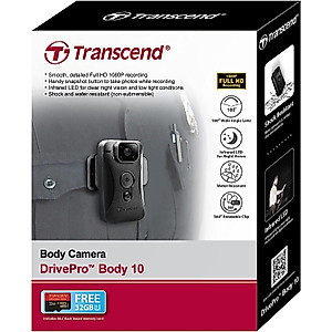 Transcend TS32GDPB10A Body Security Camera, Black