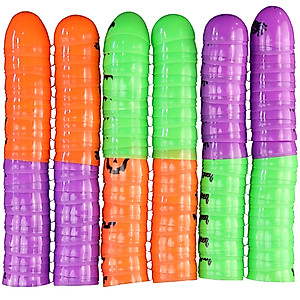 Iconikal 72-Count Halloween Eggs - Durable Plastic Holiday Treat Containers in Orange, Neon Green, and Purple Featuring 6 Different Fun Designs (2.3 x 1.6)