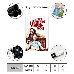 VEZCOS 10 Things I Hate About You Love Movie Cover Canvas Poster Bedroom Decor Sports Landscape Office Room Decor Gift Unframe-style 12x18inch(30x45cm)
