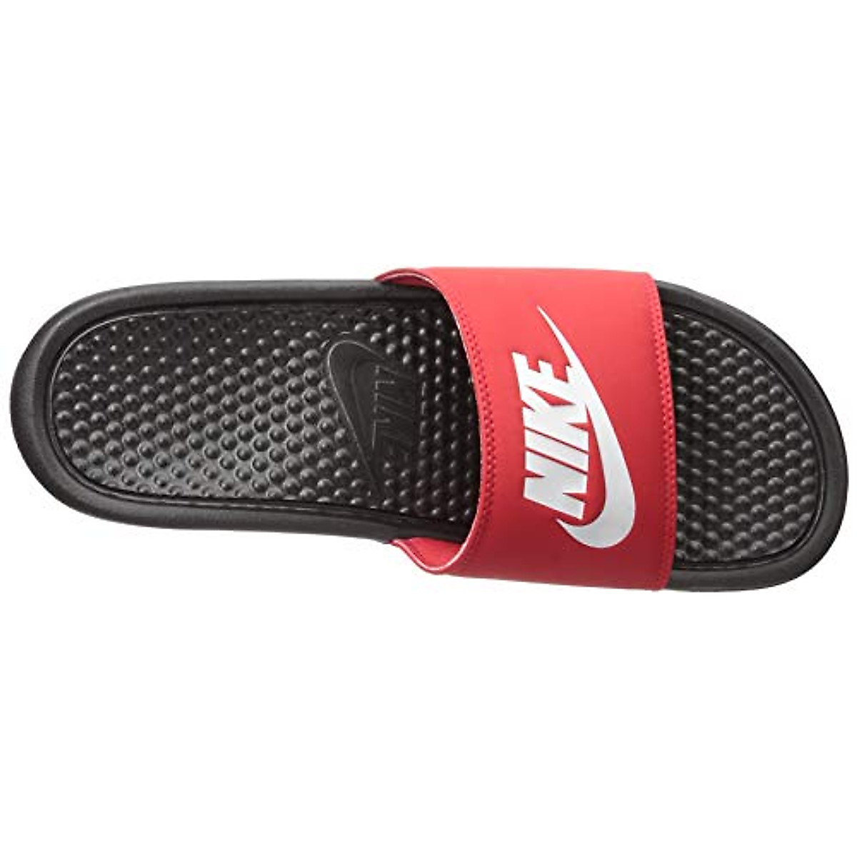 Nike Men's Benassi Just Do It Slide Sandal, Black/White-University Red, 13