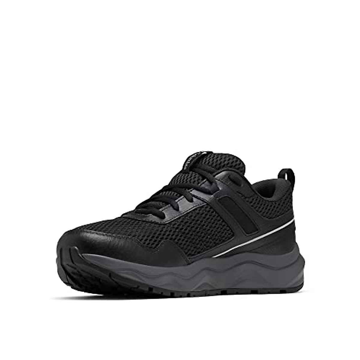 Columbia Men's Plateau Waterproof Hiking Shoe, Black/Steam, 10 Wide