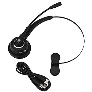 Bluetooth Business Headset with Mic, 12 Hours, Noise Cancelling, Comfortable Wearing, Lightweight for Call Center, Computer, Telephone, Desktop Box