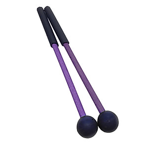 TUOREN 1 Pair 9 Inch Rubber Xylophone Sticks Tongue Drum Mallets Percussion Sticks Hammer for Glockenspiel, Xylophone, Chime, Woodblock, and Bells (Purple)