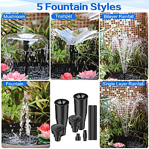 Water fountain nozzle for Garden, Ponds, Tabletop Fish Ponds, 8 pcs of Set, 2 Fountain Shaped, (size-S）