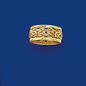 Ross-Simons 14kt Yellow Gold Bordered Byzantine Ring. Size 6