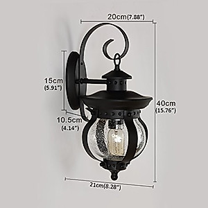 MINGYAN Creative Wall lamp American Retro Outdoor Wall Lamp, Creative Wrought Iron Outdoor Balcony Garden Waterproof Feather Glass Lamp Wall Lamp, Enclosed Lamp Body Lamp Home Decoration