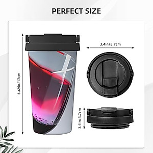 WANGXUEE Red Wine Bottle Glass Print 500ml Stainless Steel Travel Tumbler Double Wall Vacuum Insulated Coffee Mug