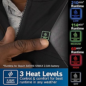 BOSCH GHH12V-20MN12 12V Max Heated Hoodie Kit with Portable Power Adapter - Size Medium