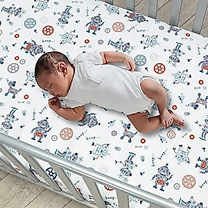 Bedtime Originals Robbie Robot 3-Piece Crib Bedding Set, Blue