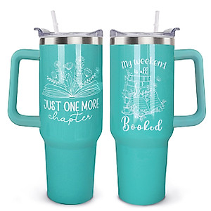 ZNYYZYBA Book Lover Tumbler - Gifts for Book lovers, Readers,Bookworms on Birthday and Christmas, 40 oz Tumbler with Handle and Straw and Leak Proof Lid, Reusable Stainless Steel Book Lover Mug