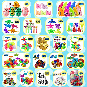 Kiss Monkey 640 PCS Prize Treasure Box Toys for Classroom, Party Favors for Kids, Fidget Toys Bulk, Goodie Bags Stuffers for Kids, Birthday Gifts, Pinata Stuffers, Carnival Prizes